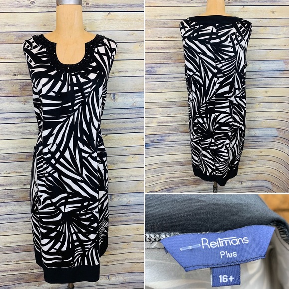 Reitmans | Dresses | Plus Size Black And White Sleeveless Dress | Poshmark